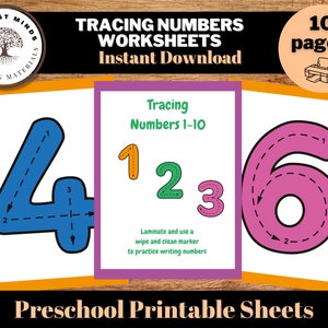 Fun Preschool Number Worksheets Numbers 0-10. Homeschool - Etsy