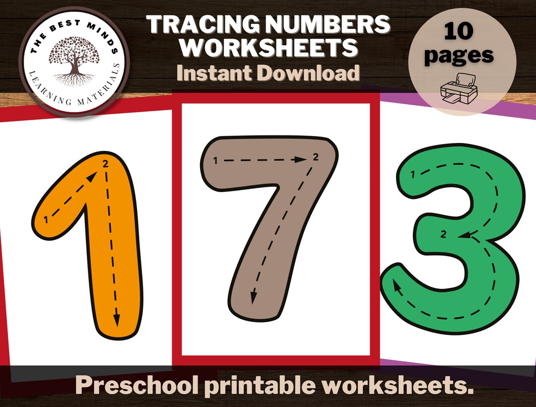 Fun Preschool Number Worksheets Numbers 0-10. Homeschool - Etsy