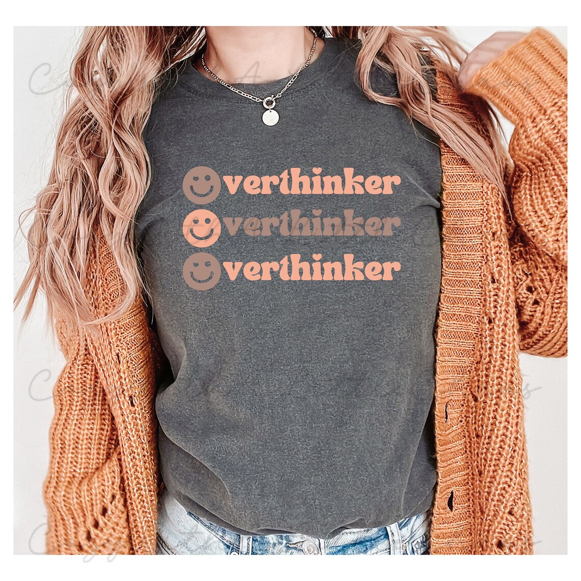 Overthinker PNG, Overthinker SVG, Mental Health DTF, Smiley Overthinker ...