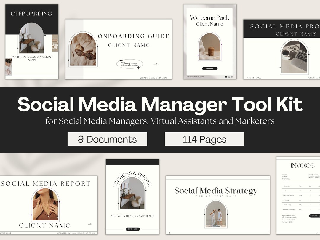 Social Media Manager Template Kit, Business Bundle, Social Media ...