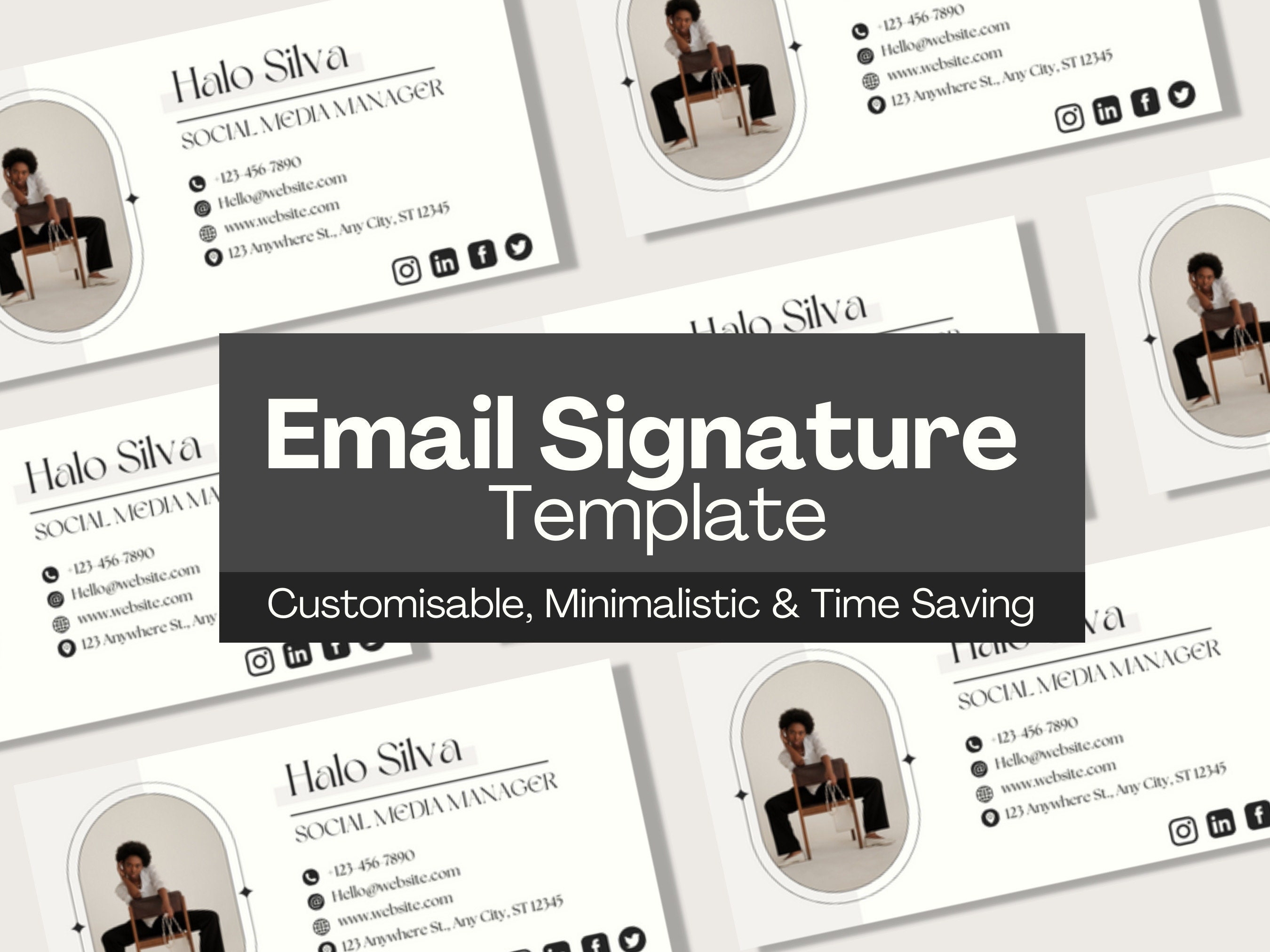Email Signature, Editable Canva Template, Email Footer Design, Digital ...
