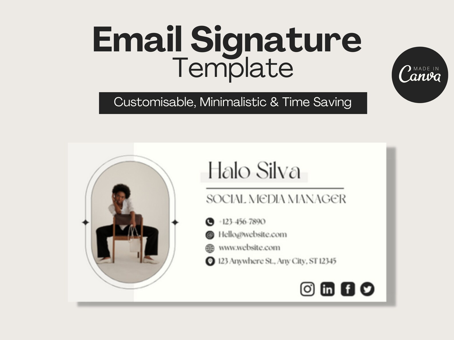 Email Signature Editable Canva Template Email Footer Design - Etsy