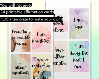 Affirmation Cards Canva - Etsy