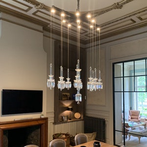 Floating Crystal Chandelier - Model Facet - Etsy