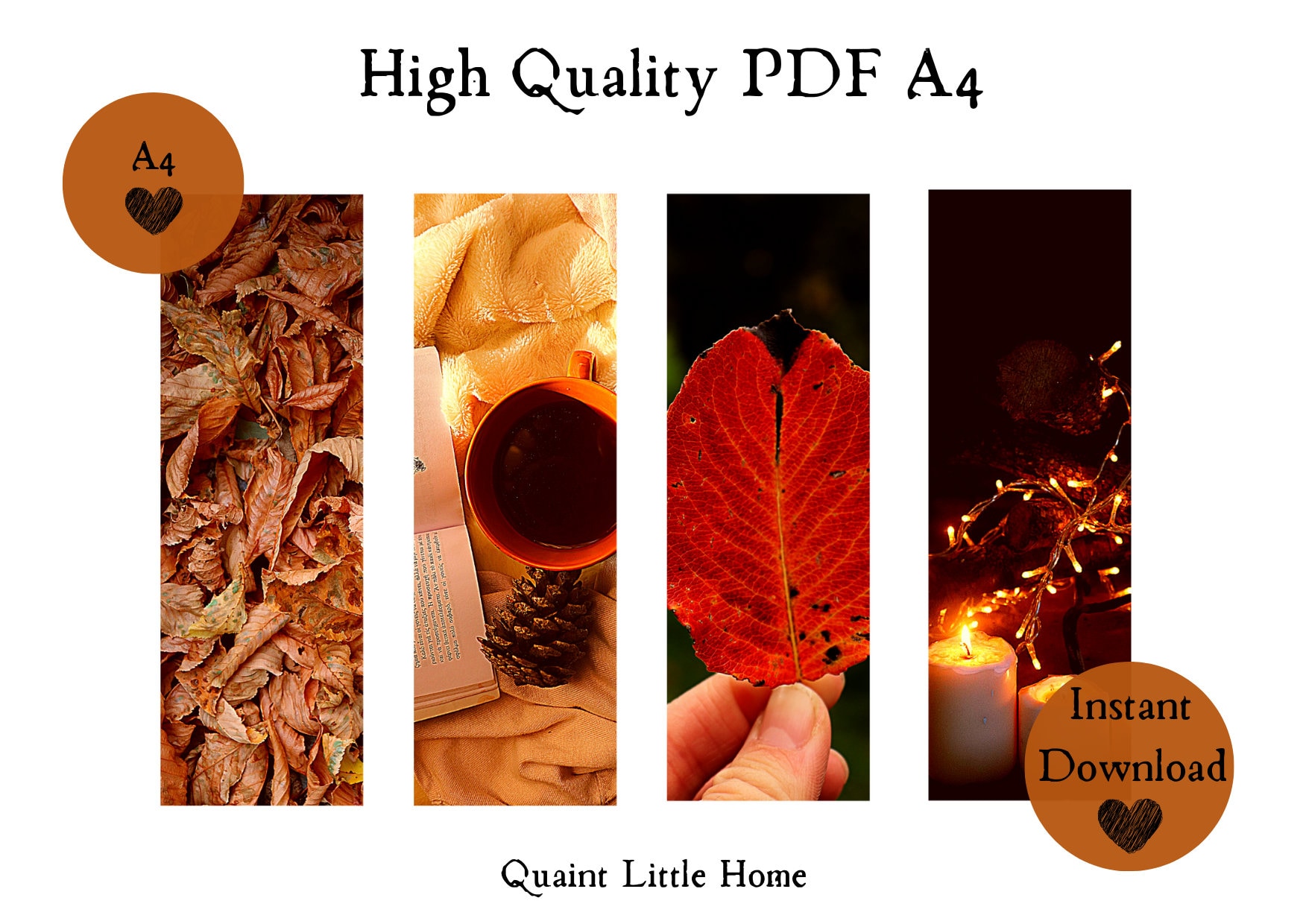 Fall Bookmarks Printable Set of 16 Autumn Bookmarks Printable Bookmarks ...