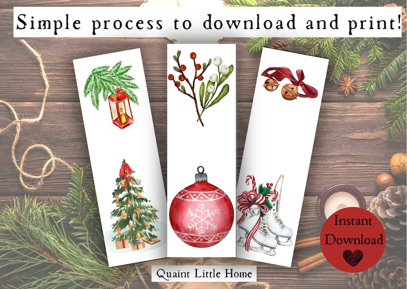 VINTAGE CHRISTMAS Bookmarks Printable Set of 15 A4 PDF High - Etsy