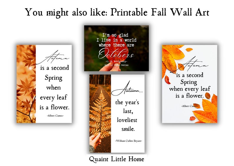Fall Bookmarks Printable Set of 16 Autumn Bookmarks - Etsy