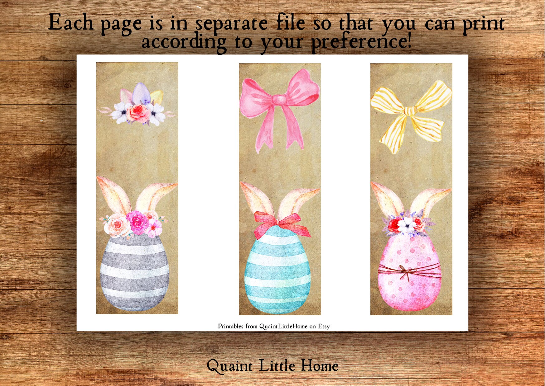 EASTER Bookmarks PRINTABLE Digital Bookmarks With Easter Eggs Easter ...