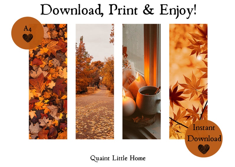 Fall Bookmarks Printable Set of 16 Autumn Bookmarks Printable Bookmarks ...