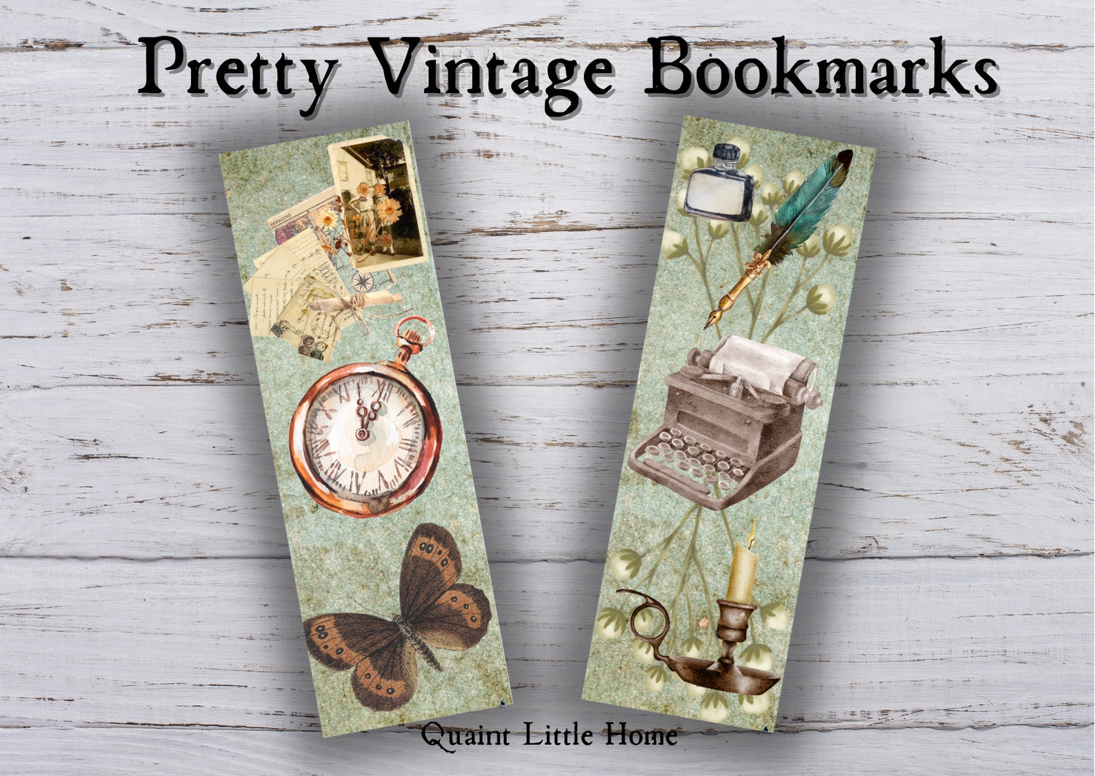 PRINTABLE Vintage Bookmarks Set of 4 High Quality A4 PDF Digital ...