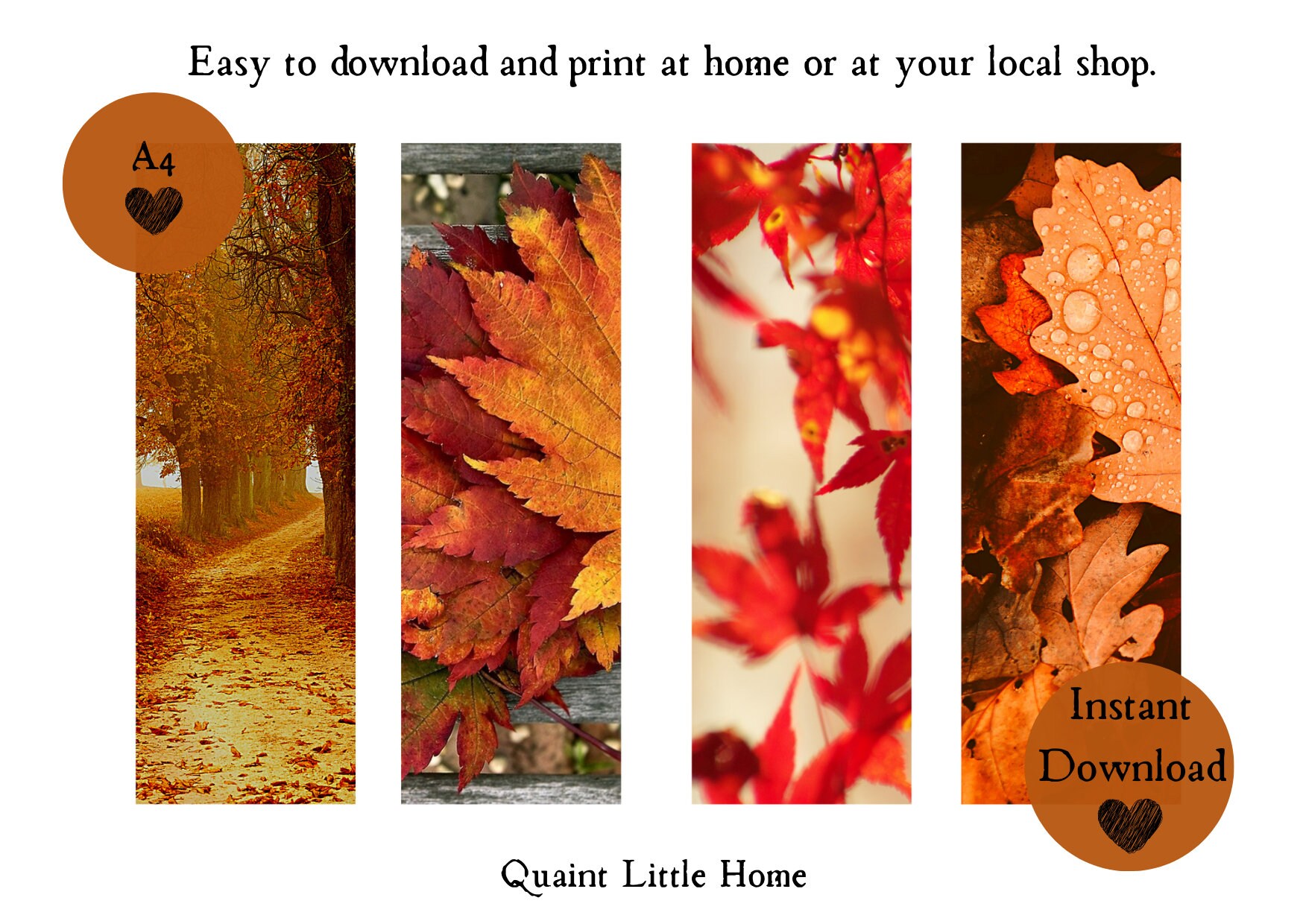 Fall Bookmarks Printable Set of 16 Autumn Bookmarks Printable Bookmarks ...