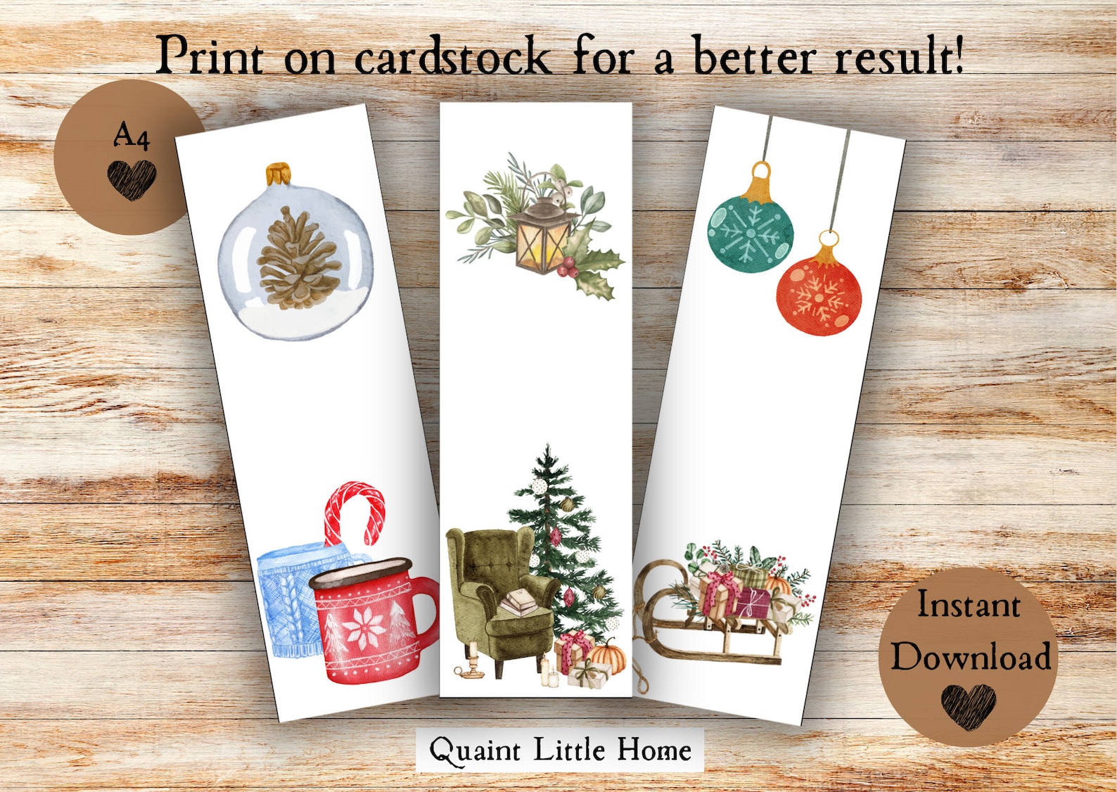 VINTAGE CHRISTMAS Bookmarks Printable Set of 15 A4 PDF High - Etsy