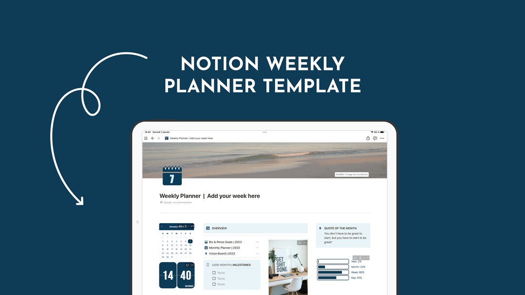 Notion Weekly Planner Weekly Planner Single Page Weekly Planner ...