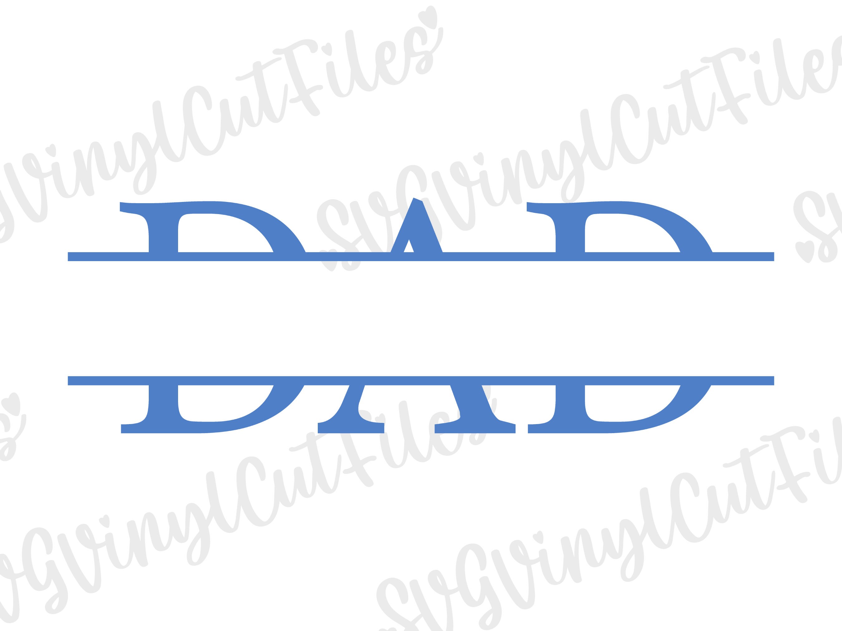 Dad Monogram SVG Fathers Day SVG Dad Cut File Split - Etsy