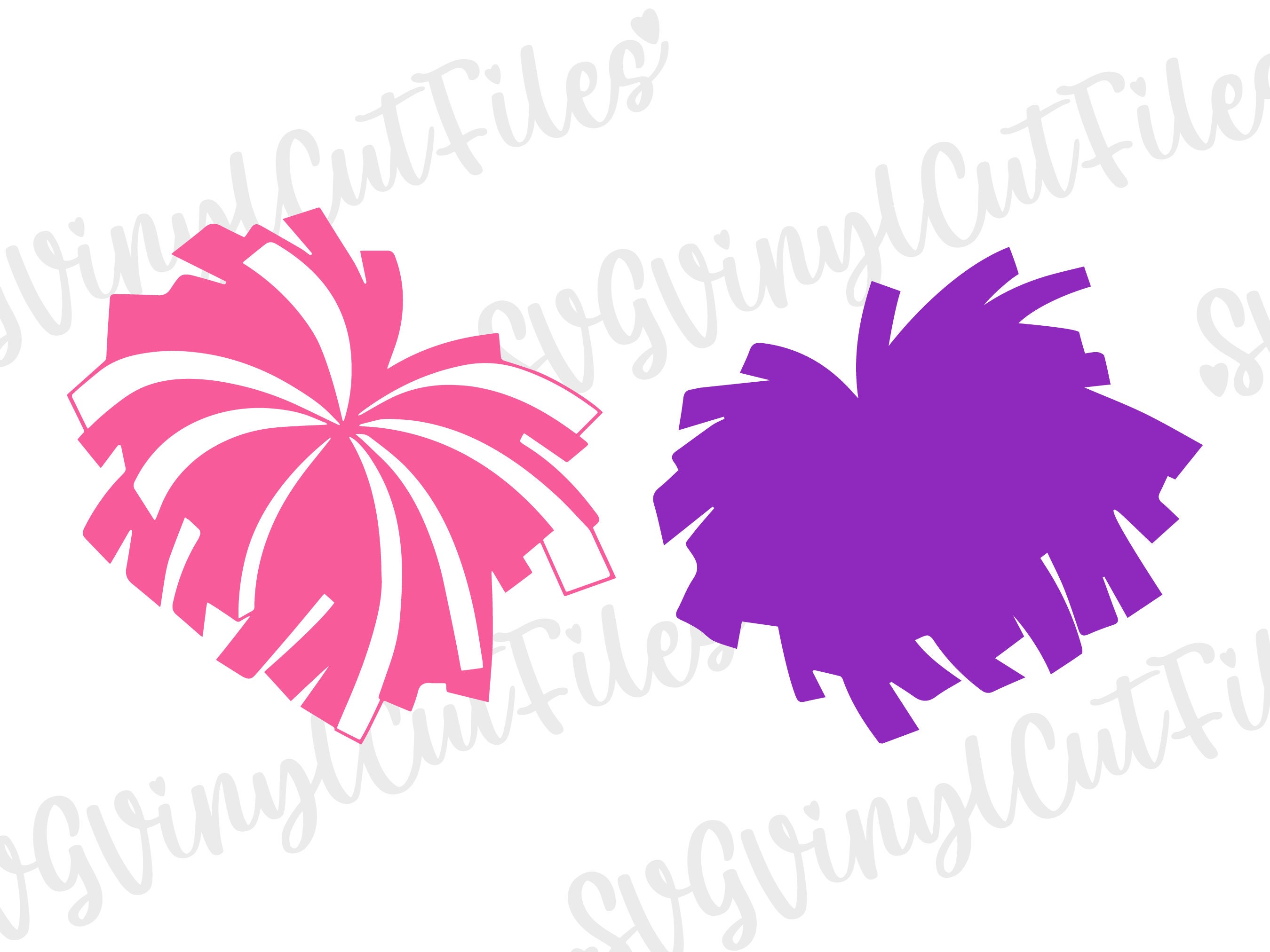 Pom Poms SVG, Cheerleading Cut Files, Cheerleader Vector Designs ...