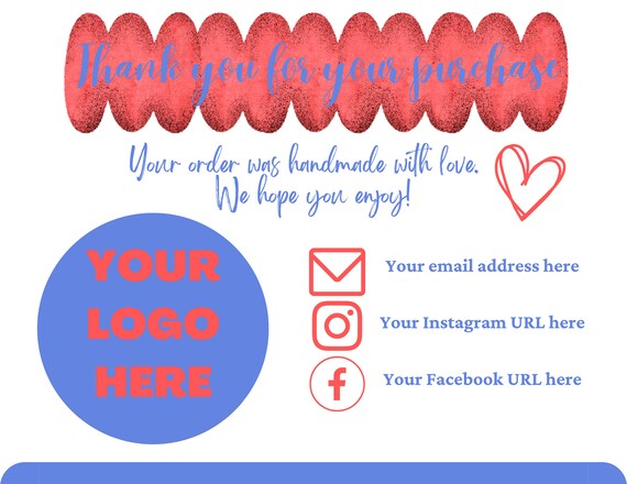 Customizable Thank You Card Template - Etsy