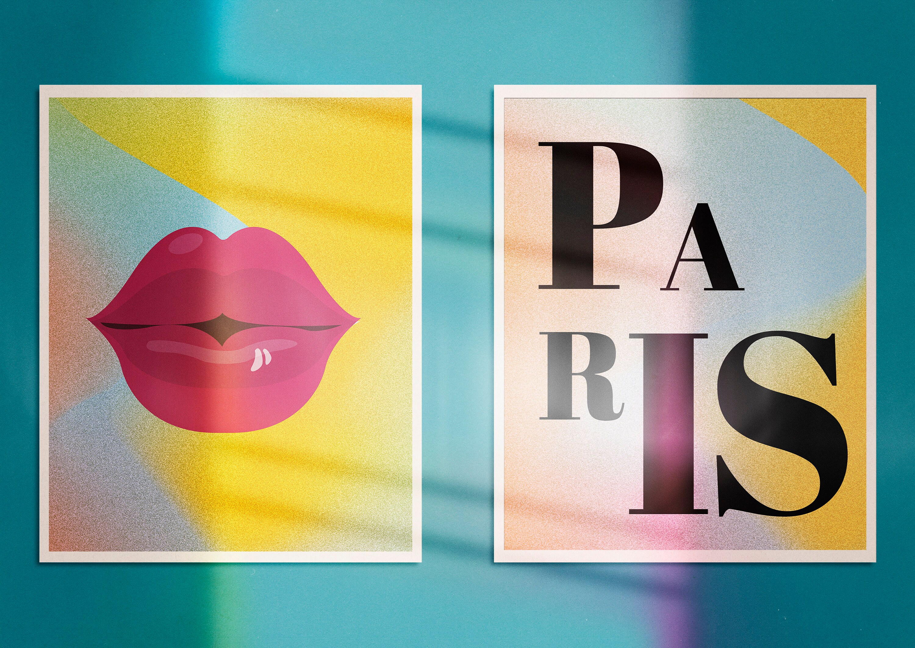 Paris Travel Poster Set of 2 Prints, Preppy Room Decor, Wall Collage ...