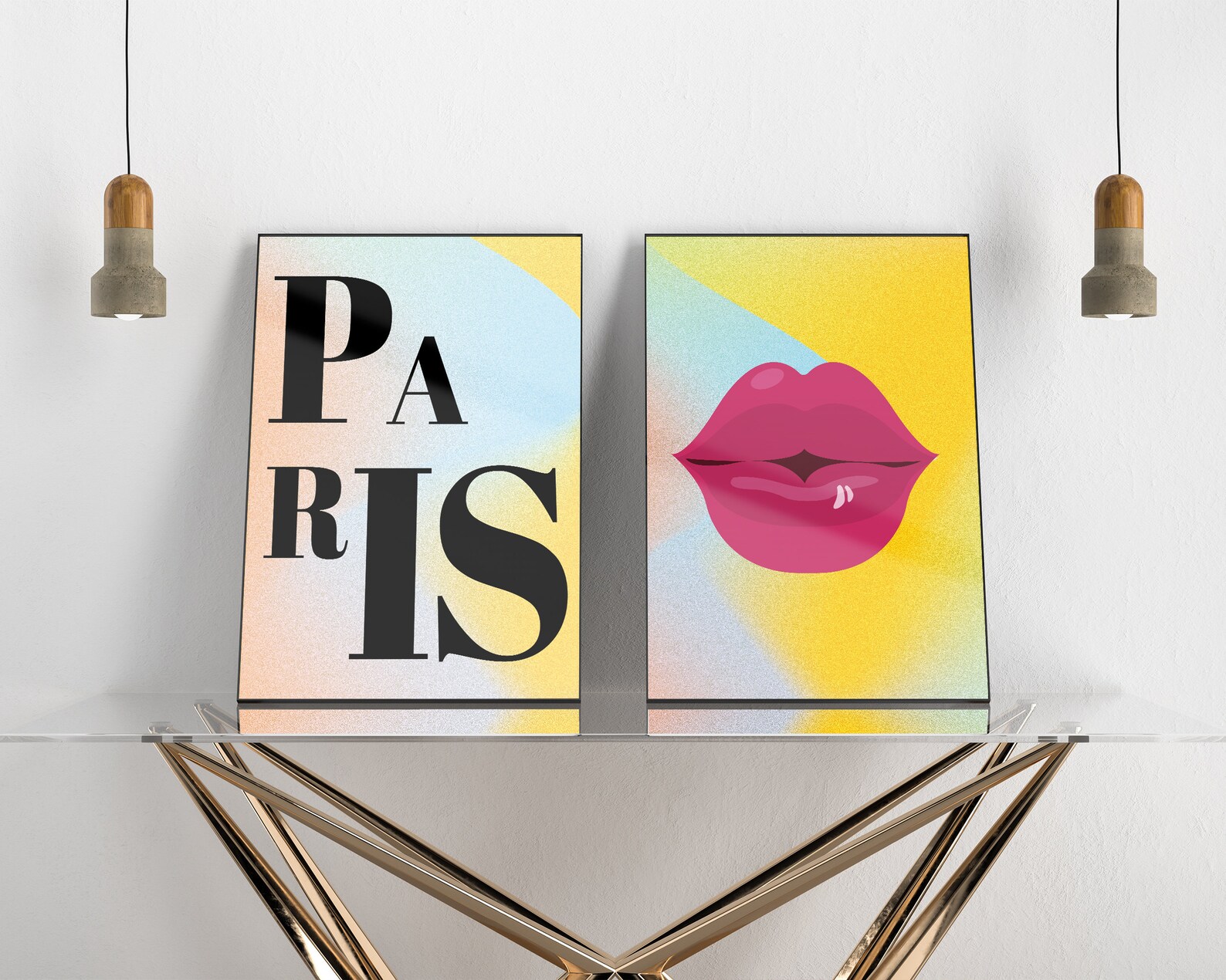 Paris Travel Poster Set of 2 Prints, Preppy Room Decor, Wall Collage ...