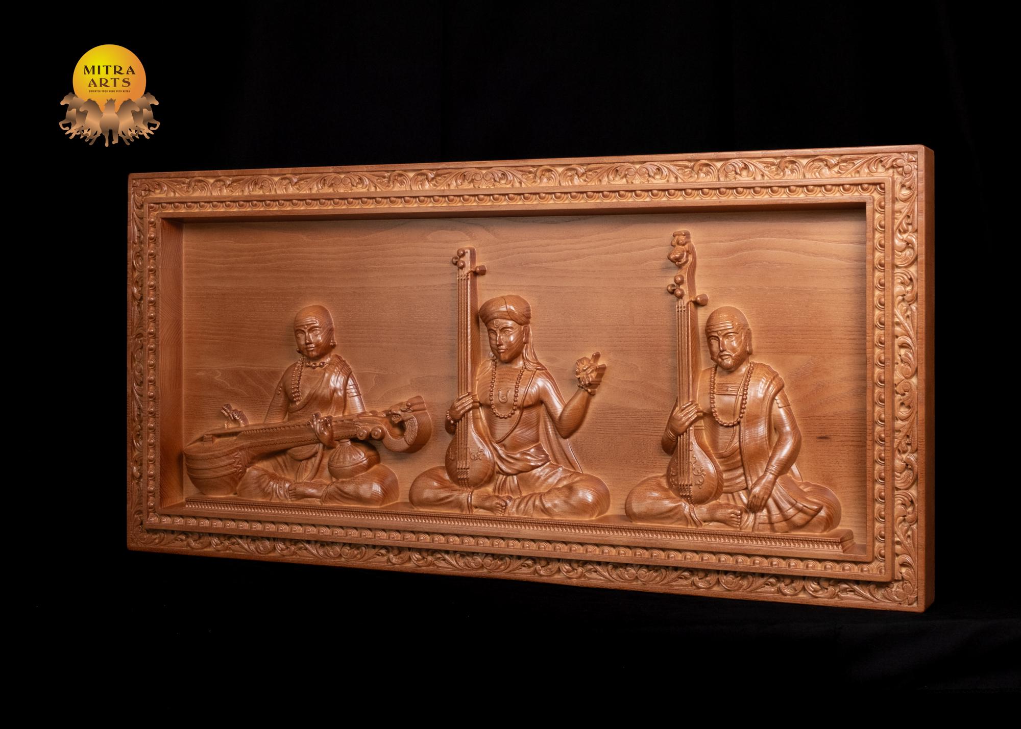 The Trinity of Indian Carnatic Music Premium Wood Panel Exquisitely ...