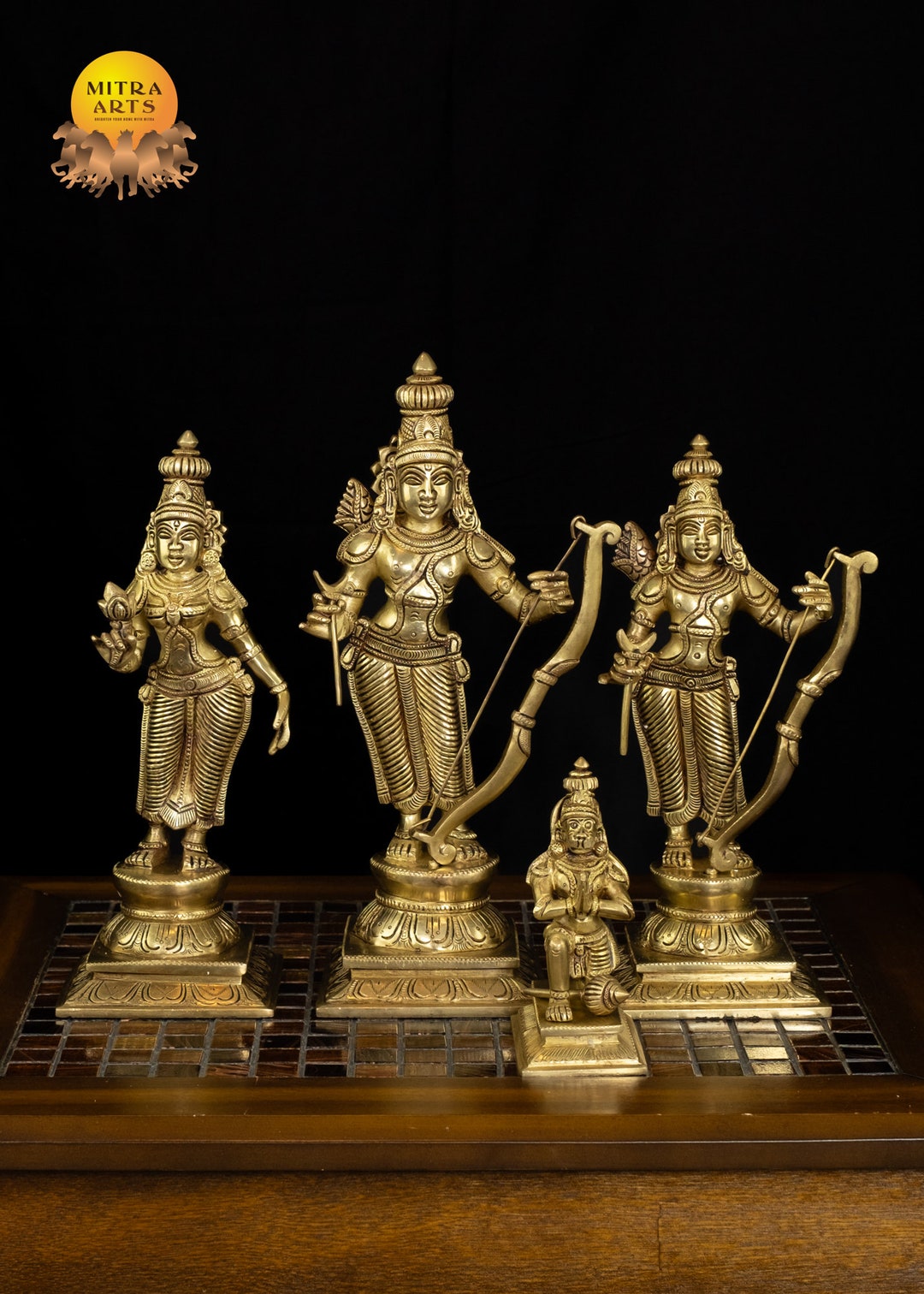Sri Ram Parivar Set 12" Brass Statue - Etsy