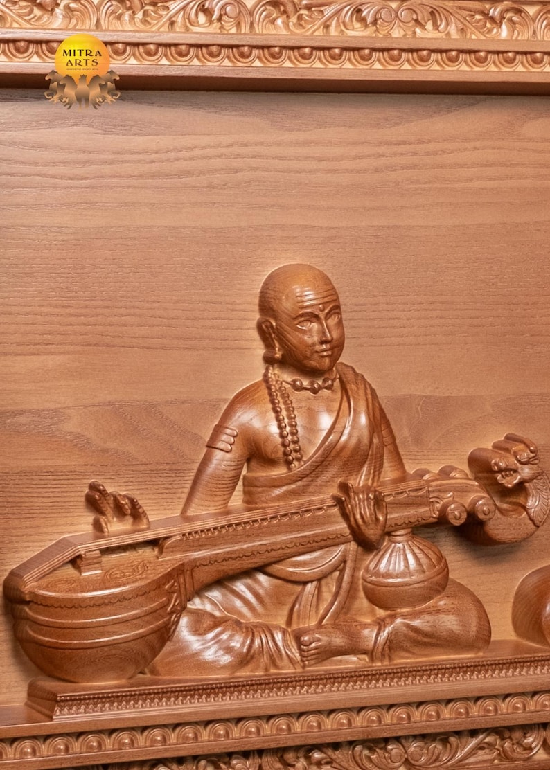 The Trinity of Indian Carnatic Music Premium Wood Panel Exquisitely ...