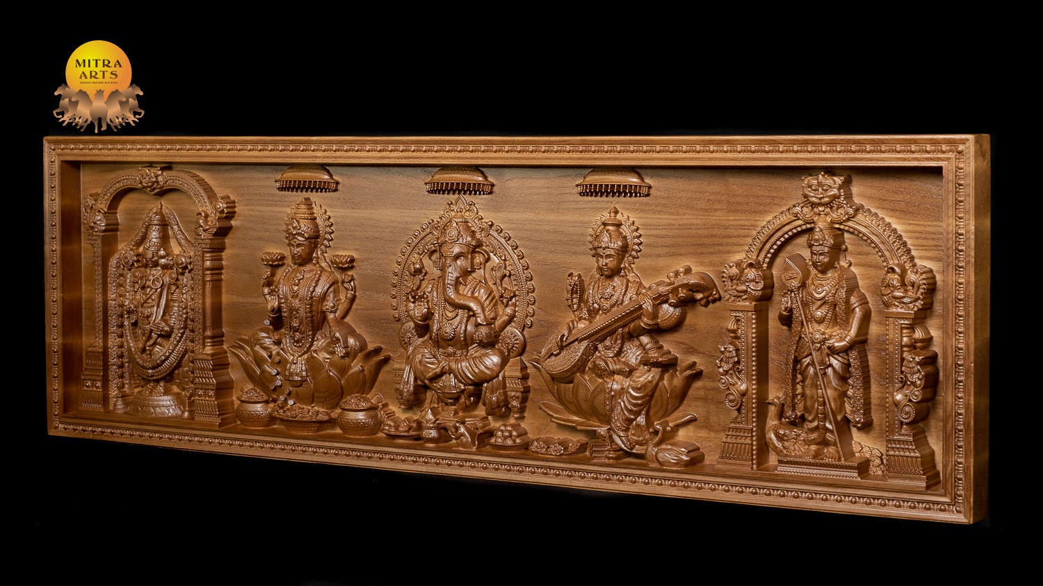 Hindu Gods Ash Wood Carving – Traditional Indian Wall Panel - Etsy