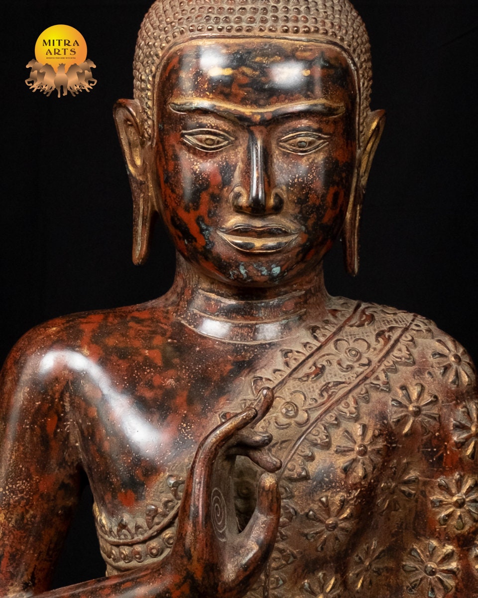 Buddha in Akasha Mudra 21 Antique Khmer Style Bronze Buddha Statue ...