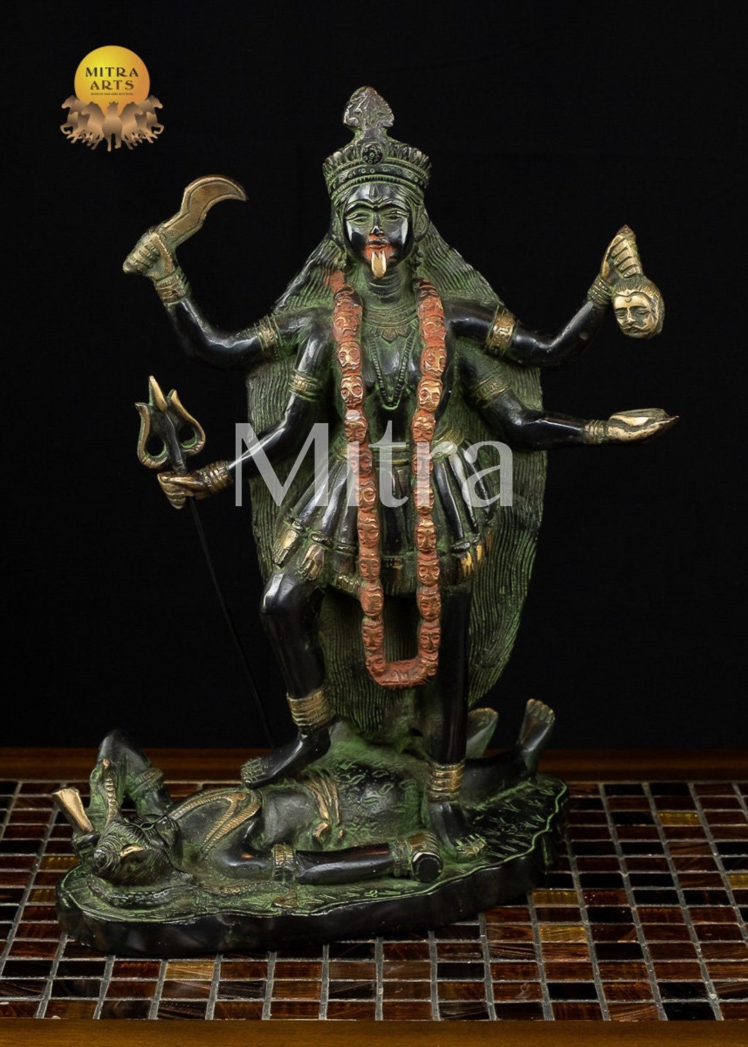 14" Hindu Goddess Kaali - an Embodiment of Shakti in a Ferocious Form ...