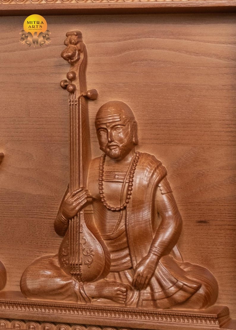 The Trinity of Indian Carnatic Music Premium Wood Panel Exquisitely ...