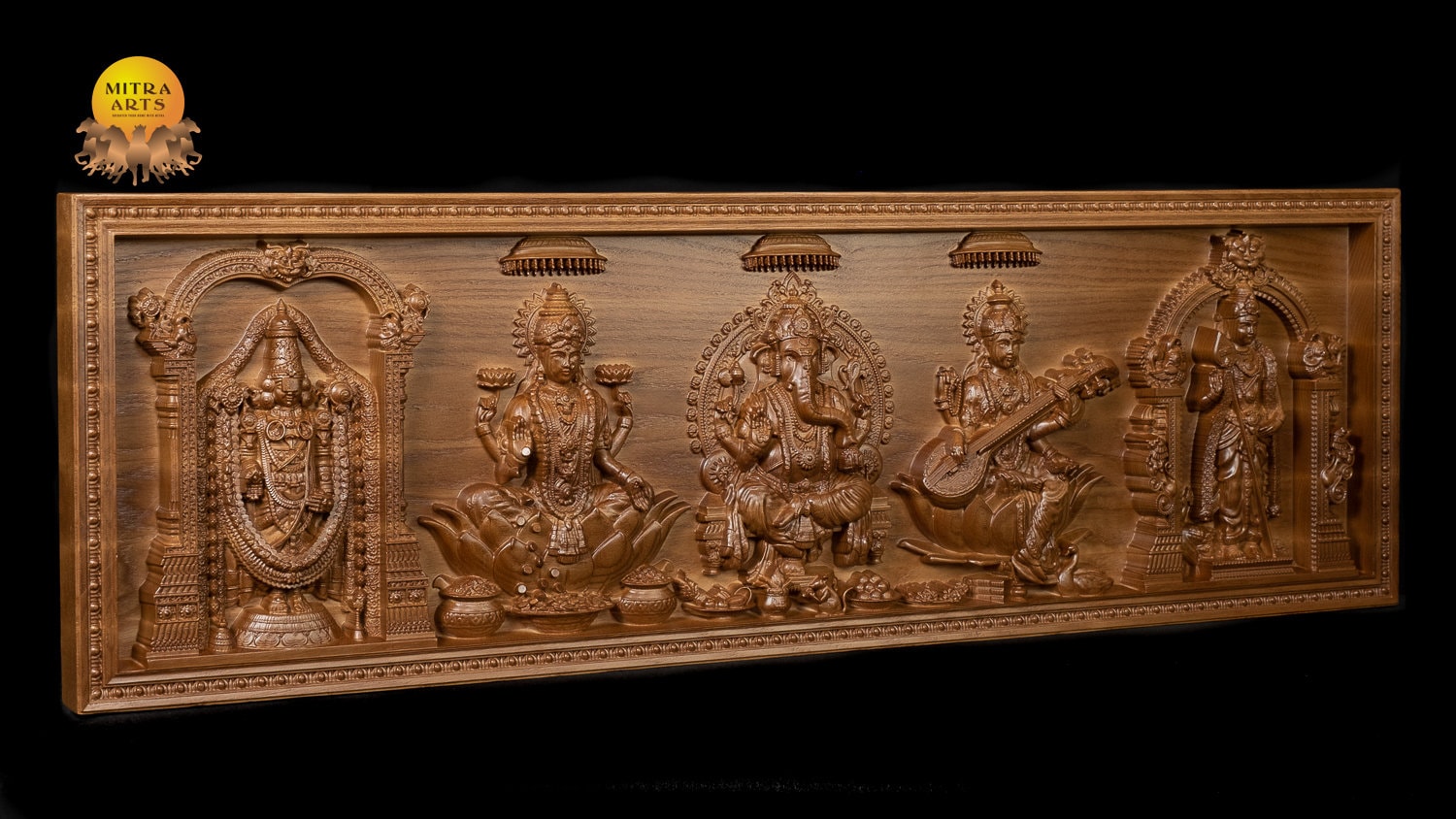 Hindu Gods Ash Wood Carving – Traditional Indian Wall Panel - Etsy