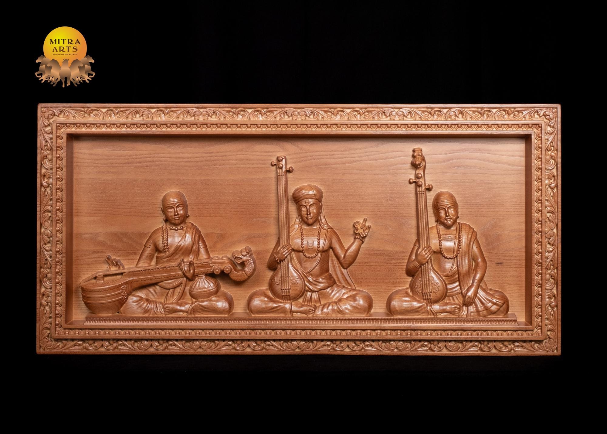 The Trinity of Indian Carnatic Music Premium Wood Panel Exquisitely ...
