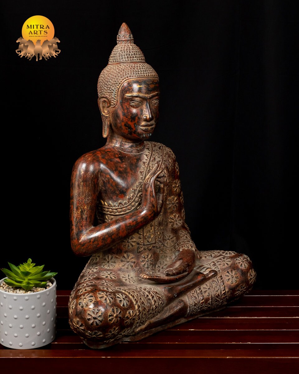 Buddha in Akasha Mudra 21 Antique Khmer Style Bronze Buddha Statue ...