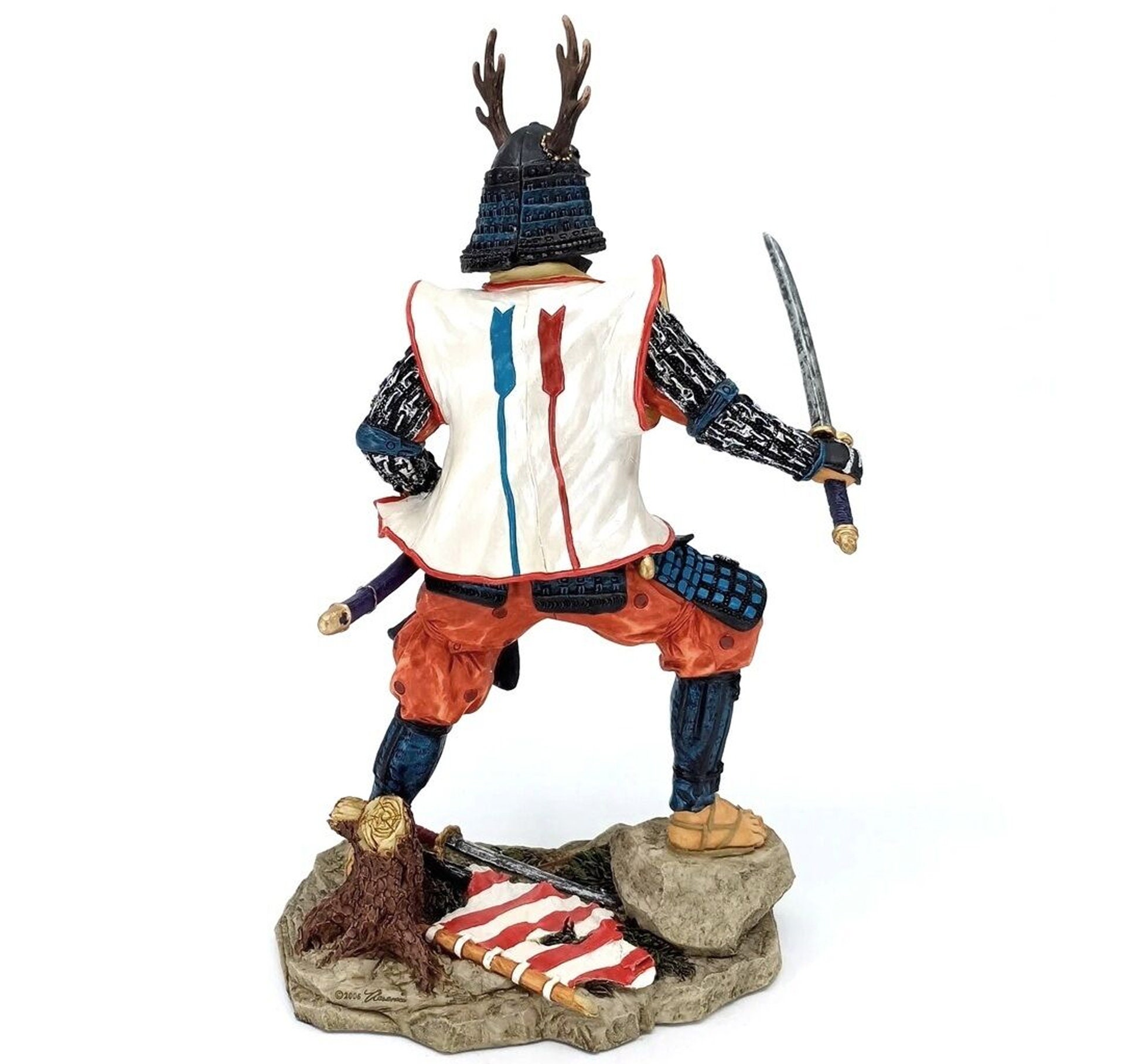 9.8 Inch Samurai Statue Samurai Figurine Wooden Kabuto - Etsy