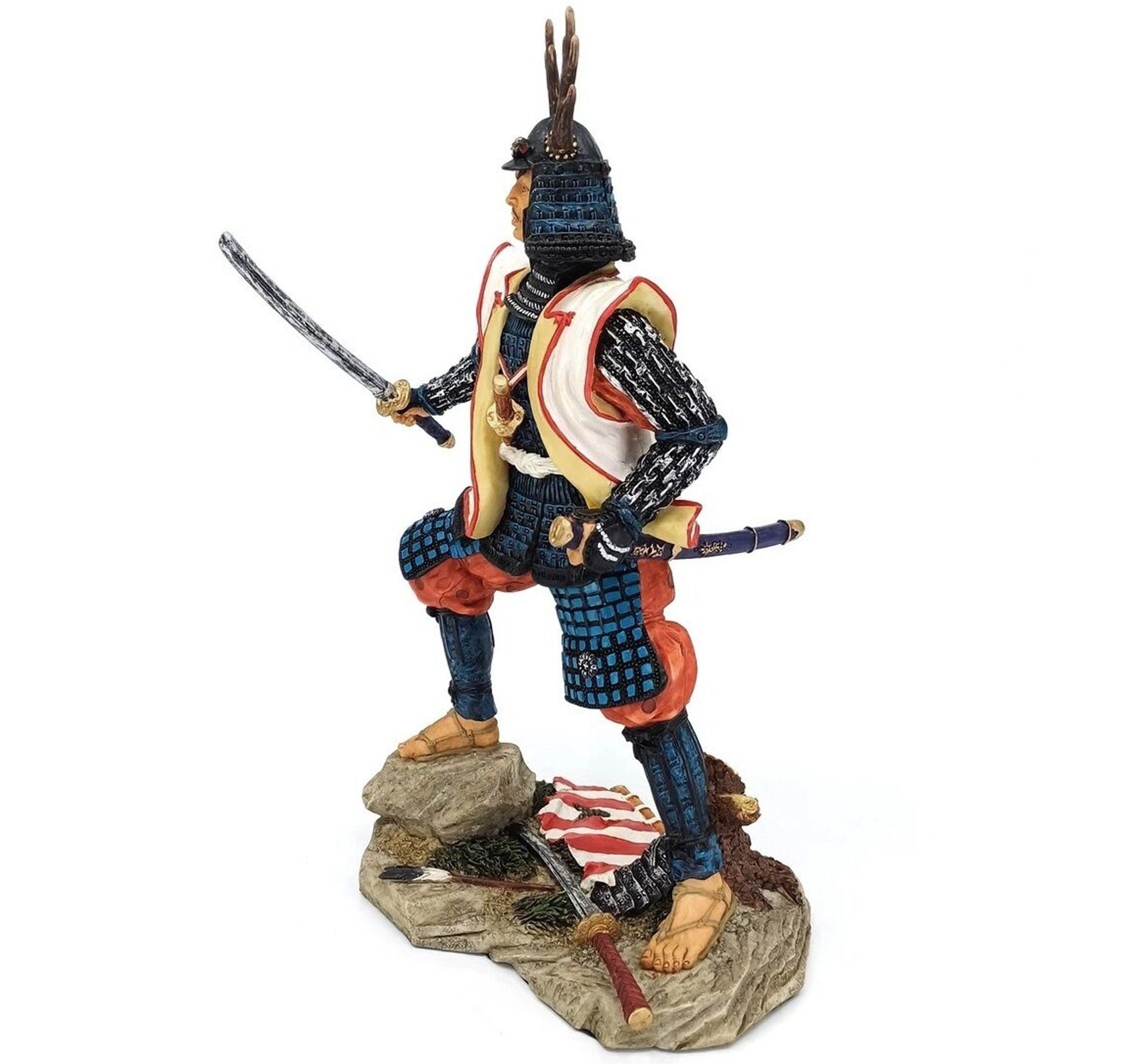 9.8 Inch Samurai Statue Samurai Figurine Wooden Kabuto - Etsy