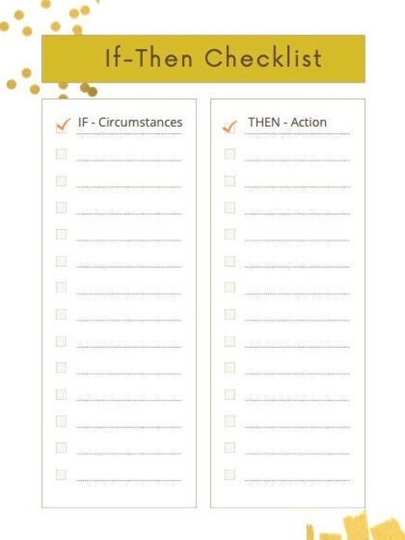 IF-THEN Checklist & Cheatsheet - Etsy