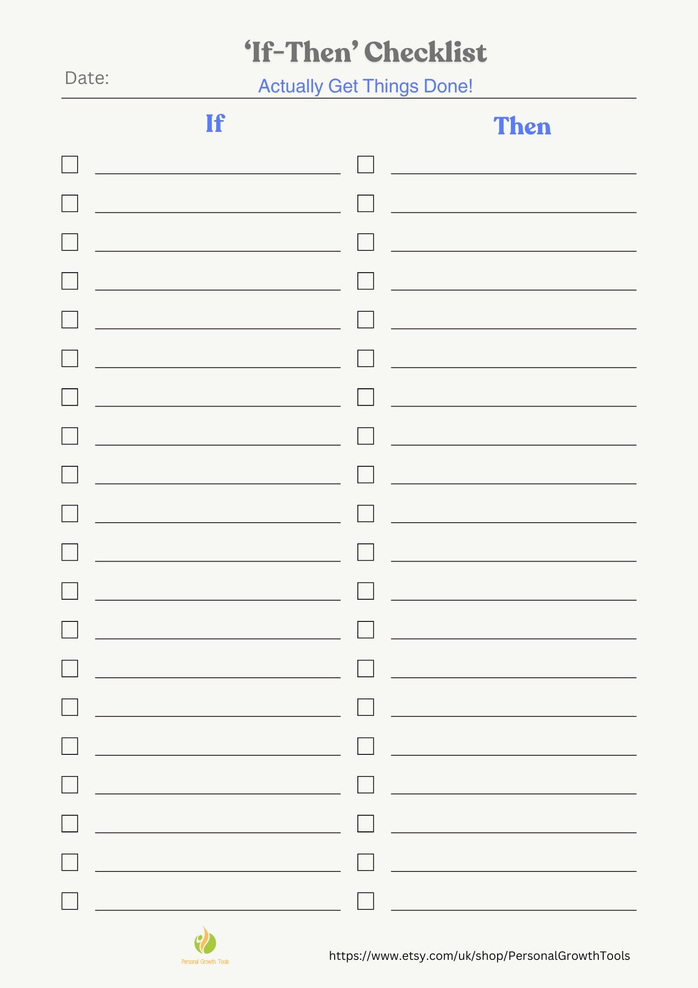 IF-THEN Checklists & Guide - Free Your Mind for More - Etsy