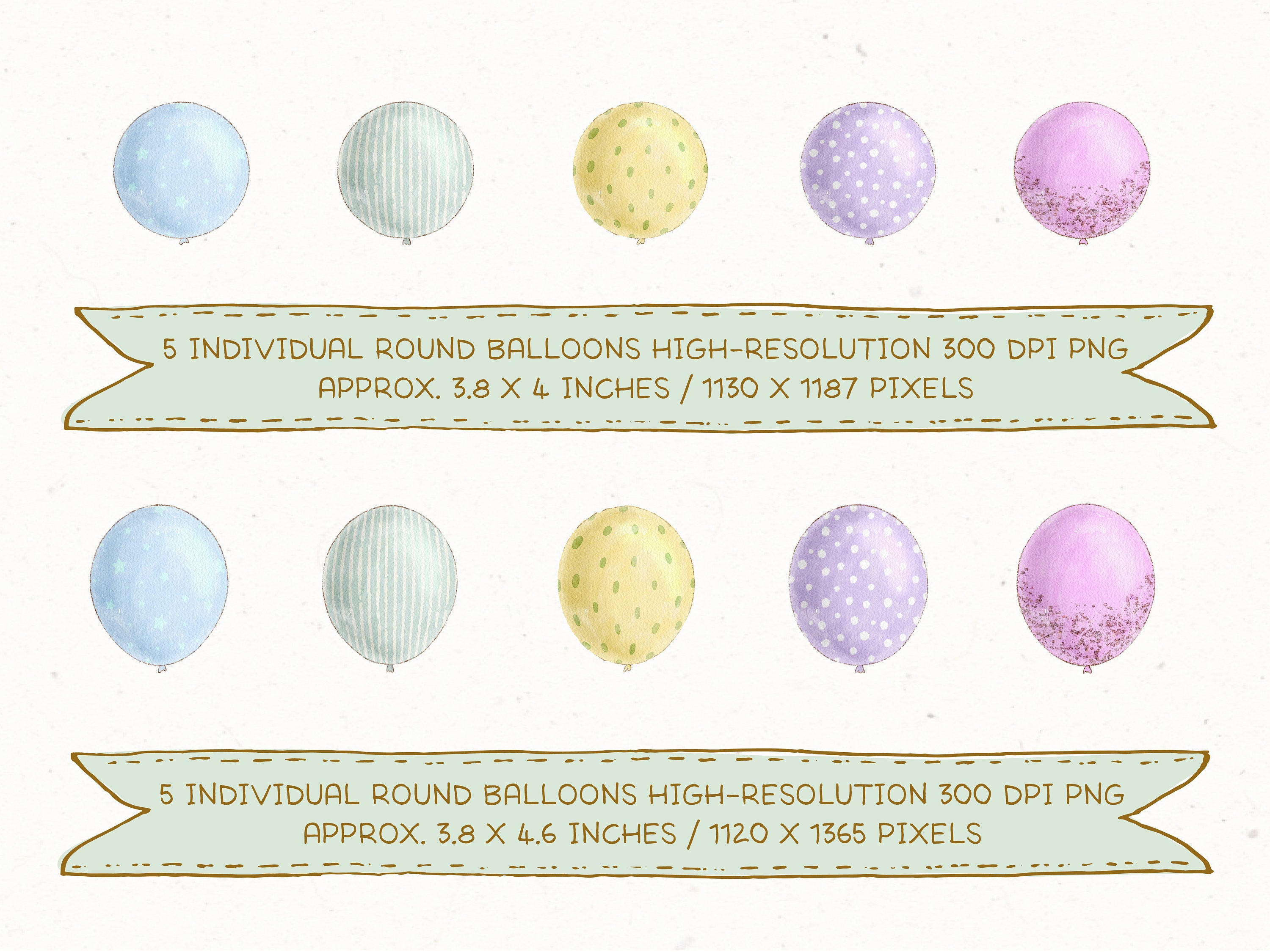 Pastel Balloons | Watercolor Clipart | Hand Painted | Balloon Clipart ...