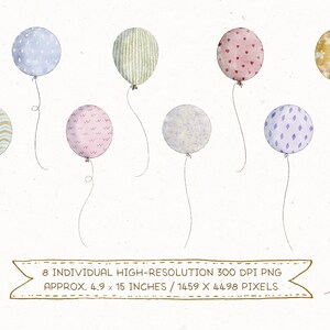 Party Balloons | Watercolor Clipart | Hand Painted | Balloon Clipart ...
