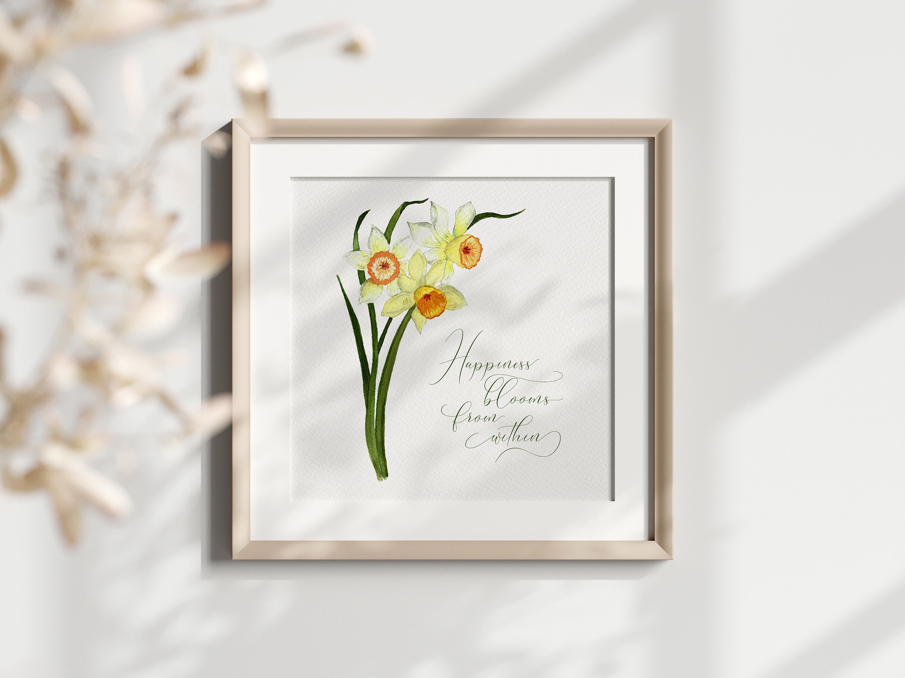 White and Yellow Daffodils | Printable Wall Art | Spring Flowers ...