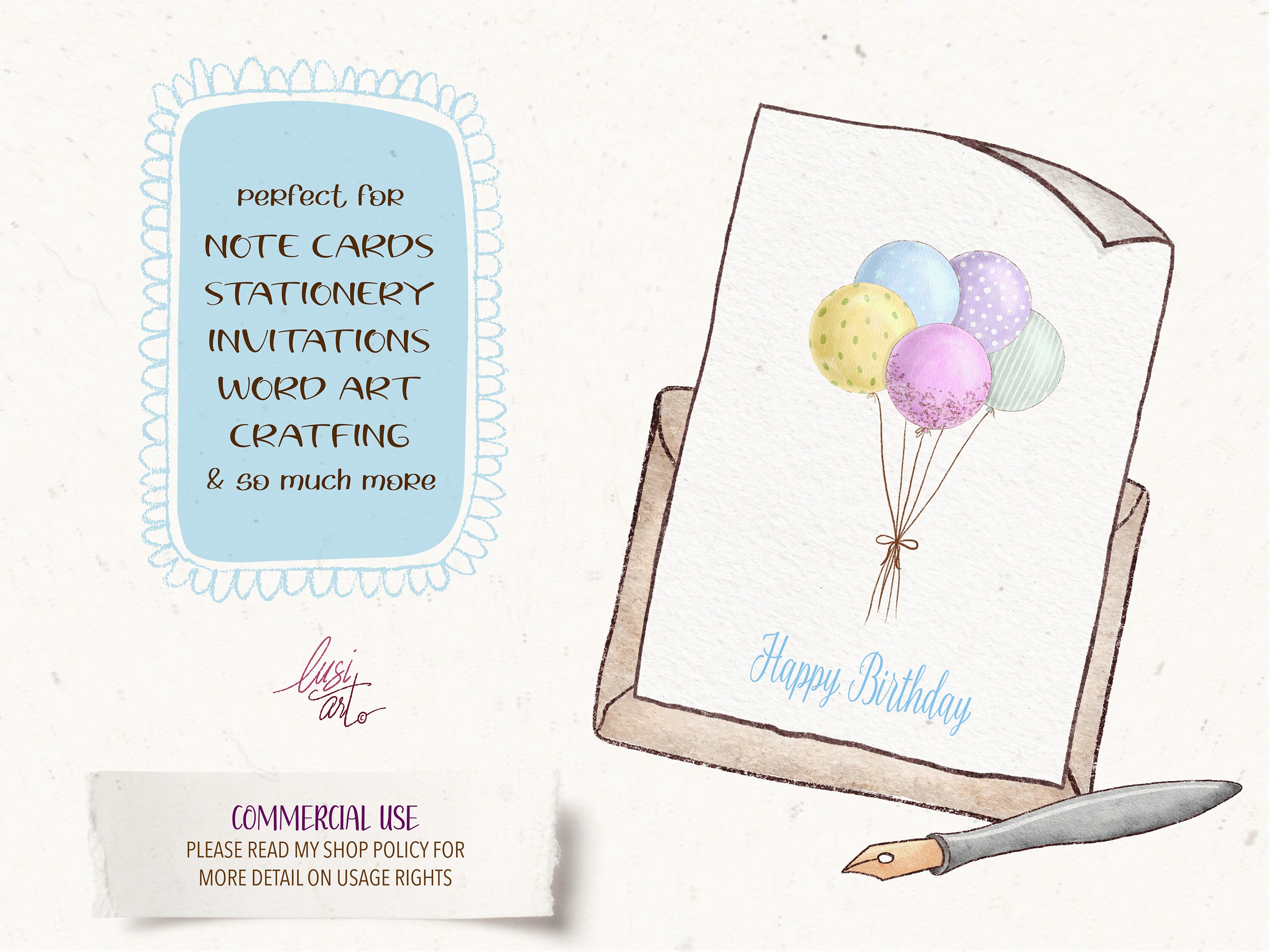 Pastel Balloons | Watercolor Clipart | Hand Painted | Balloon Clipart ...