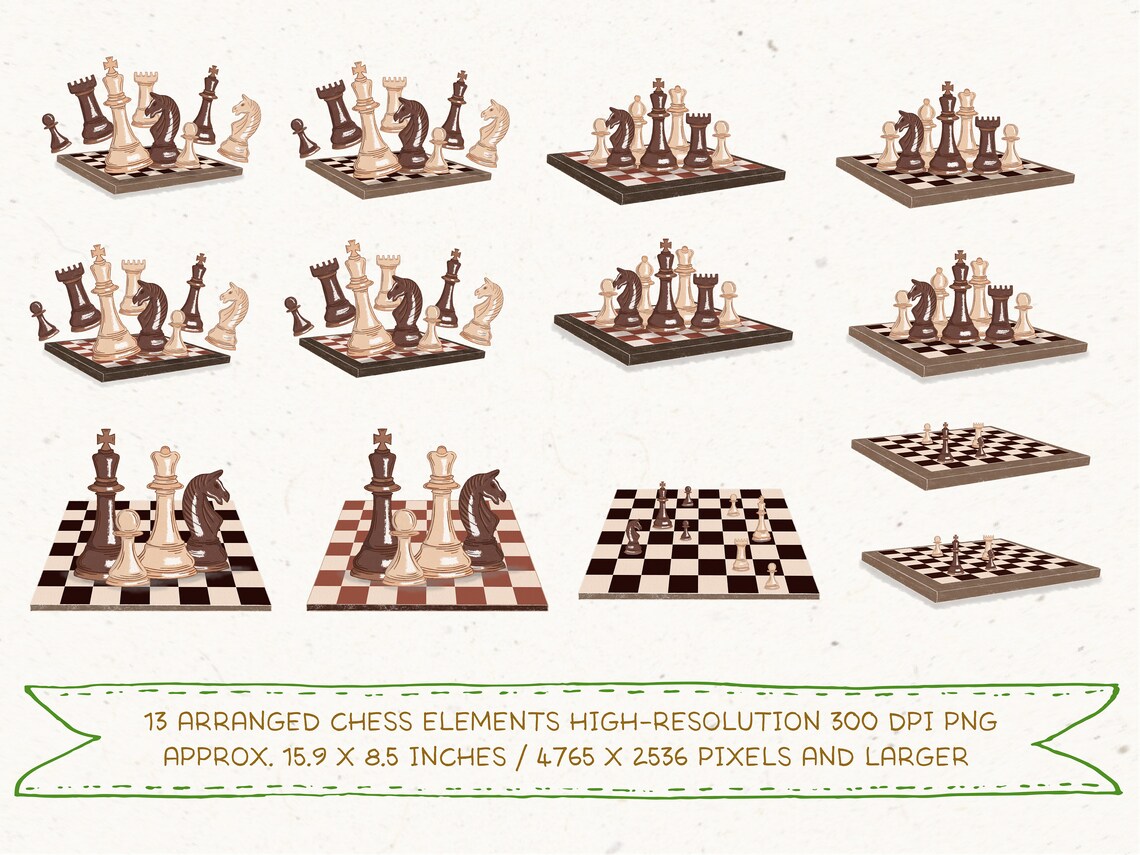 Watercolor Chess | Hand Painted | Chess Clipart | Watercolor Chess ...