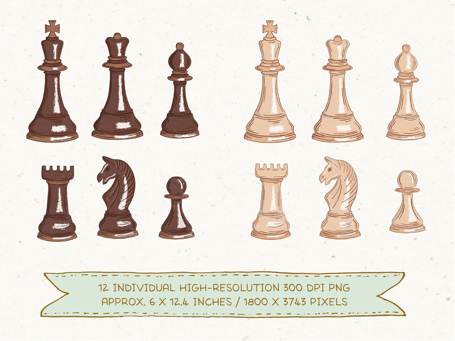 Watercolor Chess | Hand Painted | Chess Clipart | Watercolor Chess ...