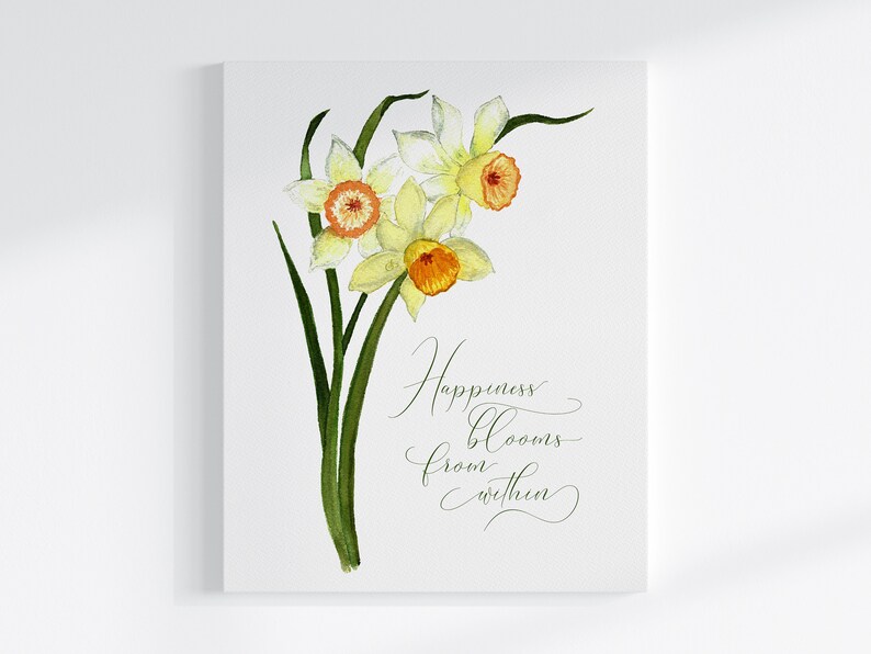 White and Yellow Daffodils | Printable Wall Art | Spring Flowers ...