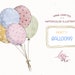 Party Balloons | Watercolor Clipart | Hand Painted | Balloon Clipart ...