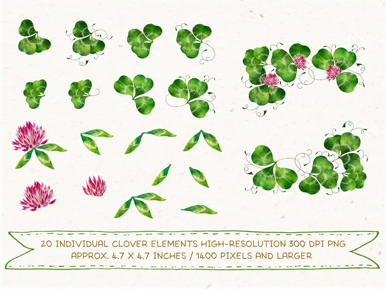 Lucky Clovers Watercolor Clip Art | St Patricks Day Clipart | Clover ...