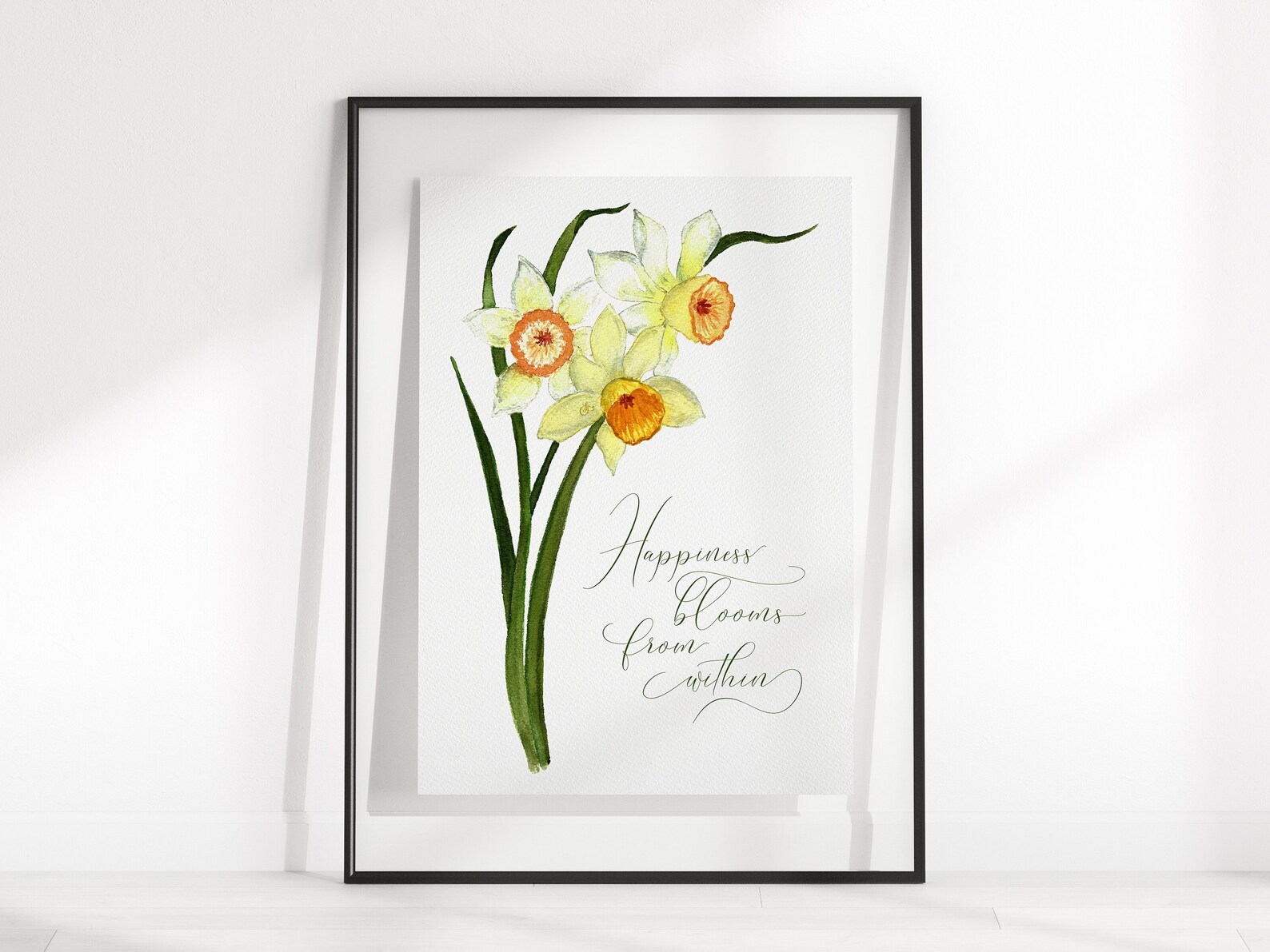 White and Yellow Daffodils | Printable Wall Art | Spring Flowers ...