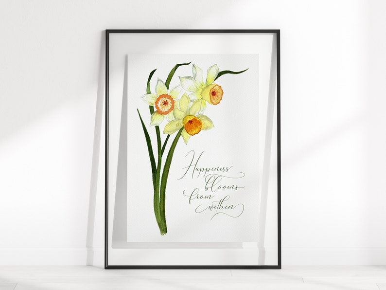 White and Yellow Daffodils | Printable Wall Art | Spring Flowers ...