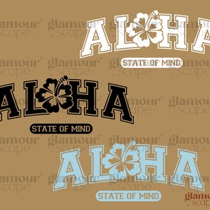 Aloha State of Mind Svg Png, Varsity Aloha Svg Png, Hawaii Svg, Aloha ...