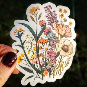Rustic Wildflowers Sticker - Etsy