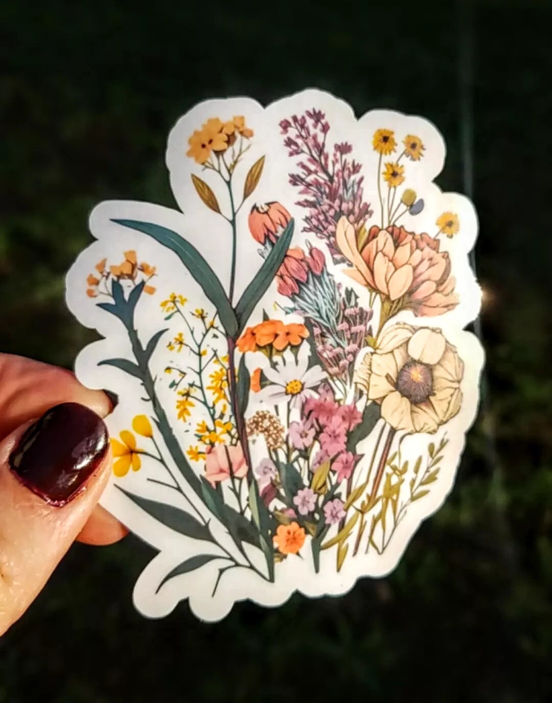 Rustic Wildflowers Sticker - Etsy